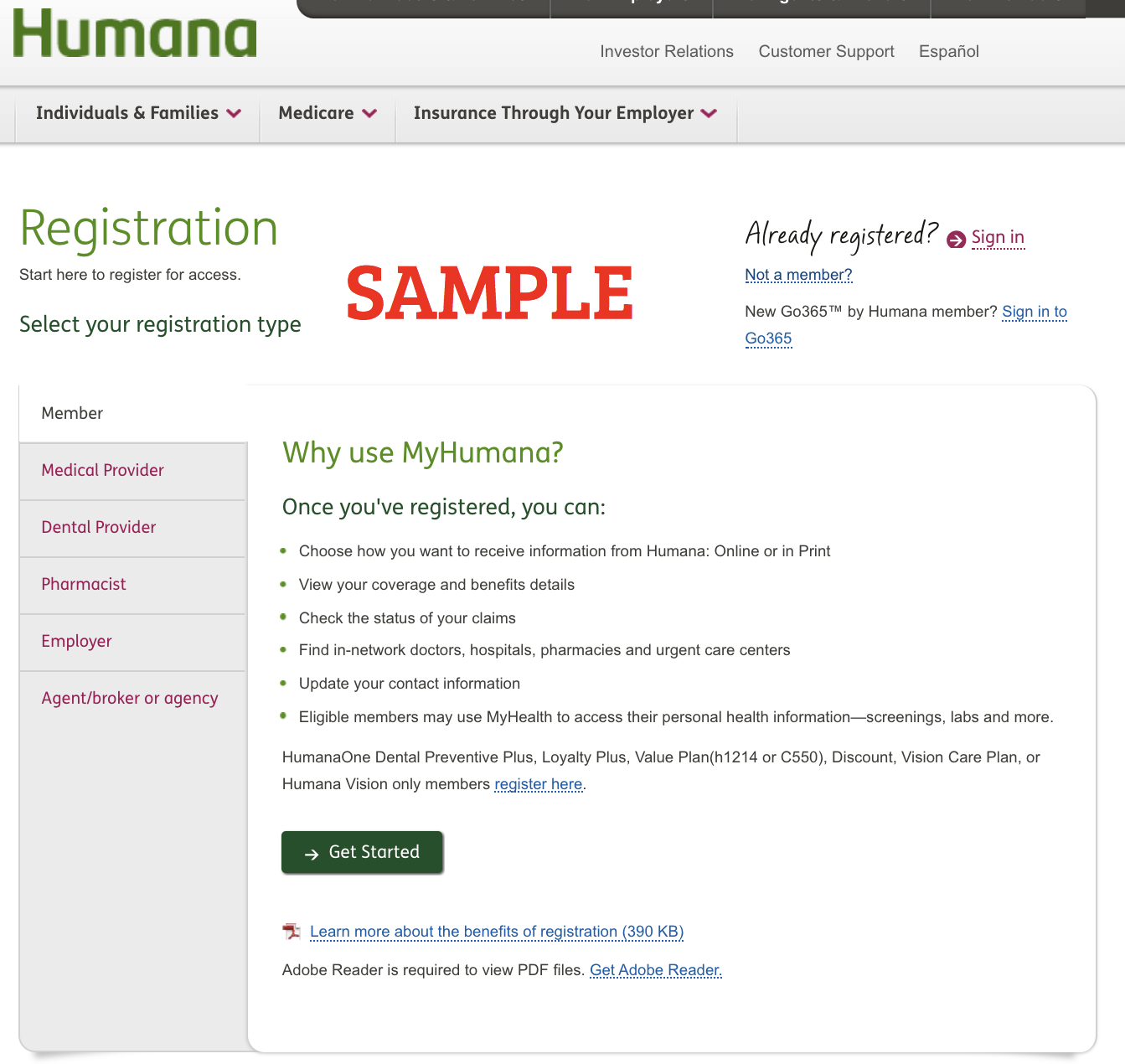 Humana | Registration / Register