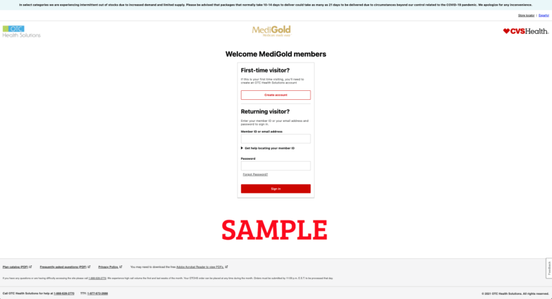 MediGold Medicare Advantage | OTCHS | CVS Health | Login | Medicare LLC